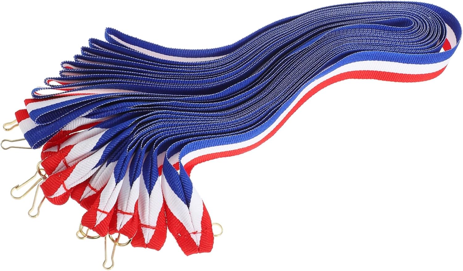 Amazon | NUOBESTY 20個 赤、白、青の三角フックリボンメダルスト 賞のスト 賞のリボン 優勝メダル金賞 メダルリボン 競技メダルのスト コンテストネックリボン ポリエステル綿 ...