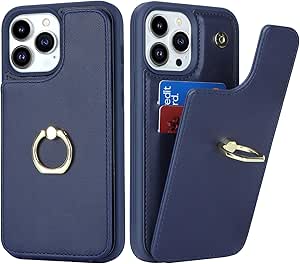 Amazon.com: Lipvina for iPhone 13 Pro Case with Card Holder,Credit Card Holder,Ring Stand ...
