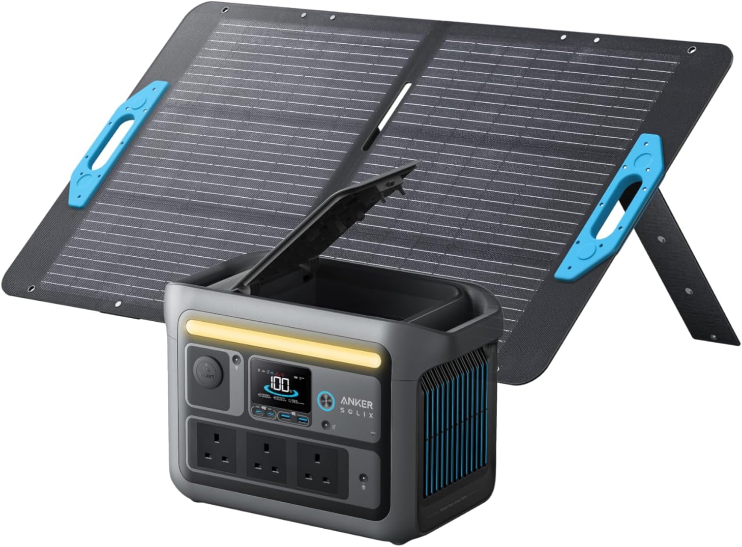 Anker SOLIX C1000 Portable Power Station, 1800W (Peak 2400W) Solar ...