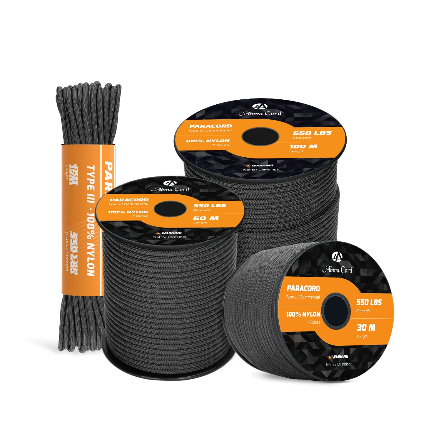 Abma Cord Paracord 550 4mm 15m 100% Nylon Rope Type III 7 Strands ...