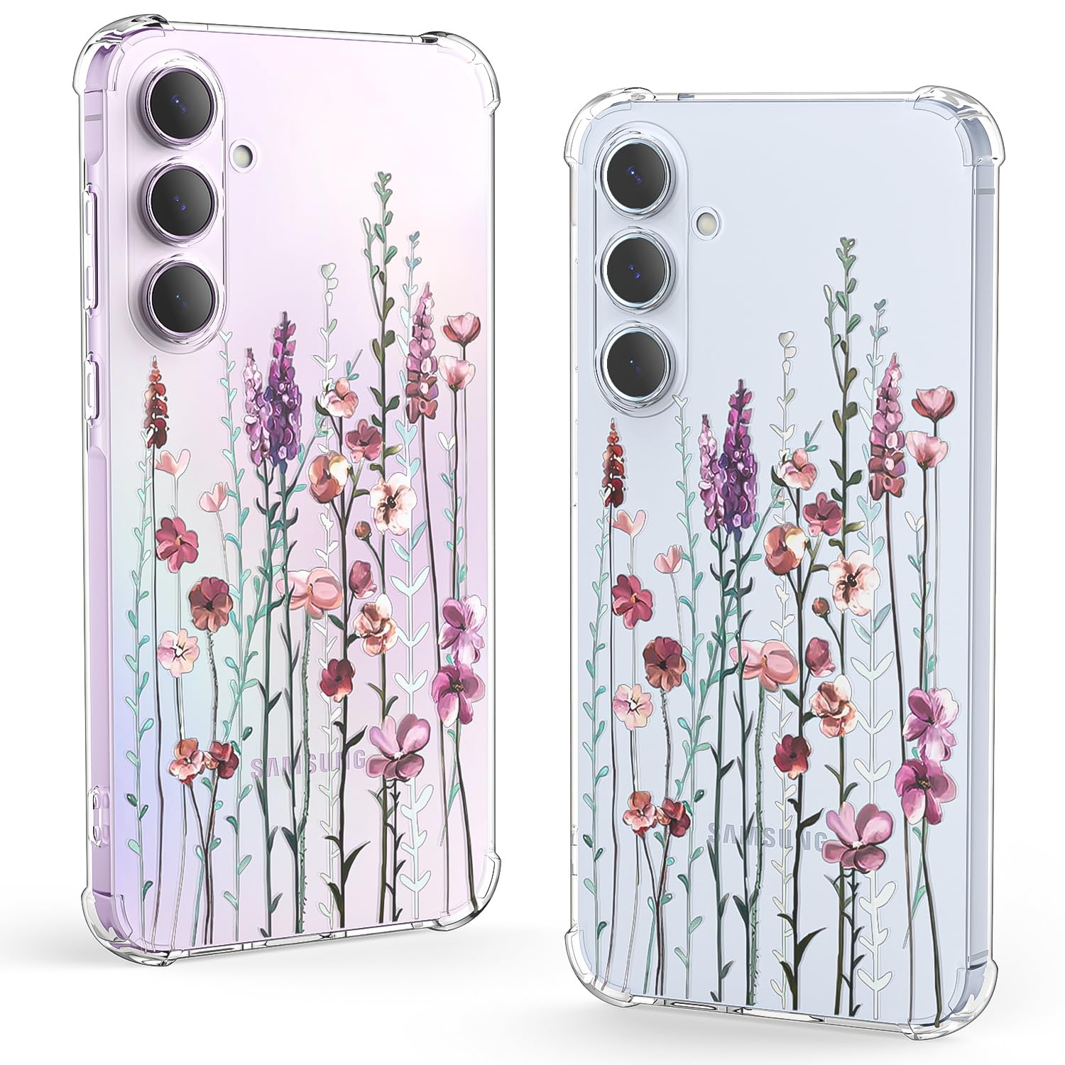 SHIEID Galaxy A55 Case Floral Design Clear Cover Case for Samsung A55 ...