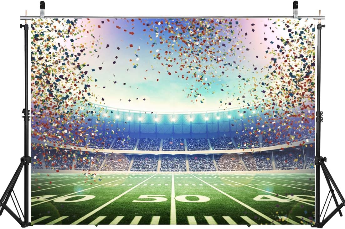 Amazon.com : BELECO 5x7ft Fabric Football Backdrop Green Football ...