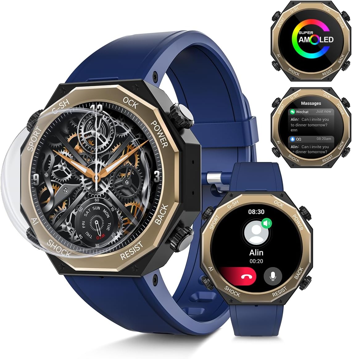 Amazon.com: Military Smart Watch for Men Answer/Make Calls 100 Days ...