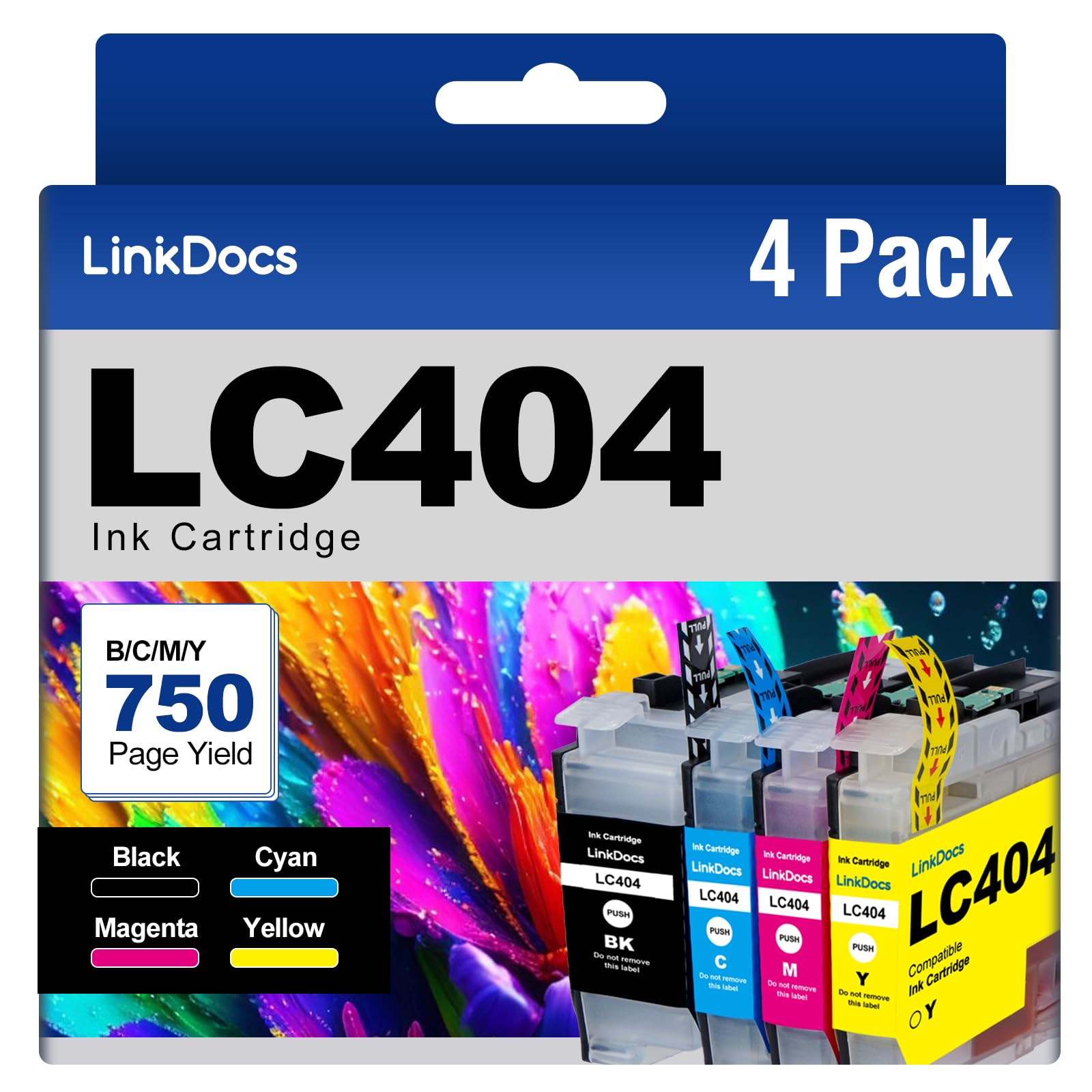 Amazon.com: LinkDocs LC404 Ink Cartridges Replacement for Brother LC404 ...