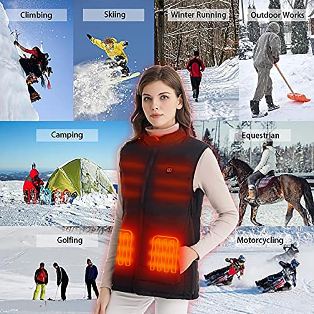 Snapklik.com : Heated Vest, Lightweight Heated Jacket 8 Heating Zones ...