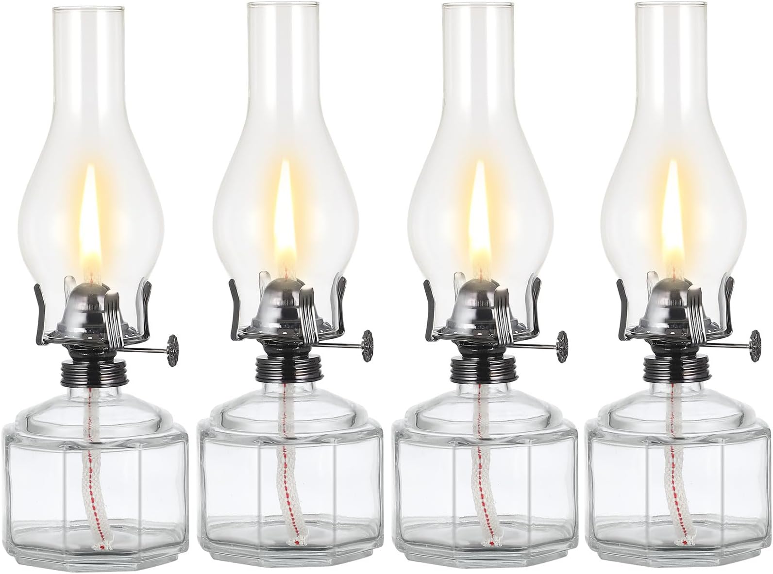 Amazon.com: DNRVK 4 Pack Rustic Oil Lamp Large Vintage Glass Kerosene ...