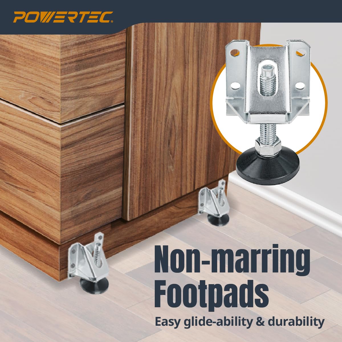 Snapklik.com : POWERTEC Leveling Feet 8PK, Adjustable Heavy Duty ...