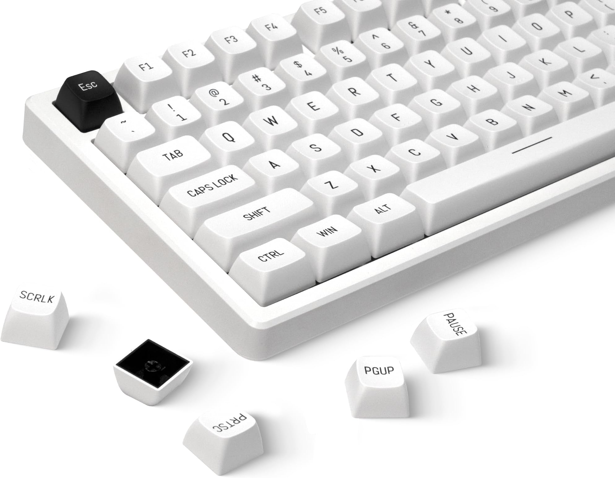 Amazon.com: OHY Minimalist White keycaps, XVX Double Shot PBT Keycaps ...