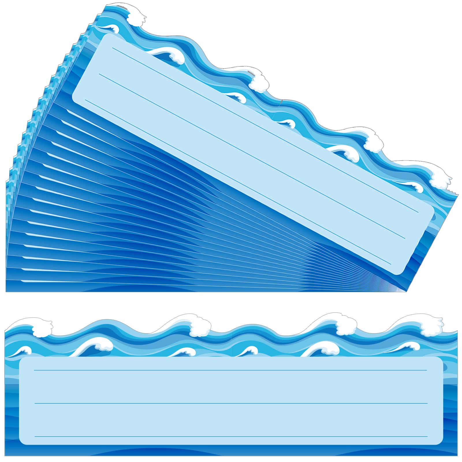 Snapklik.com : 60 Sheets Ocean Waves Name Plates For Classroom Die Cut ...