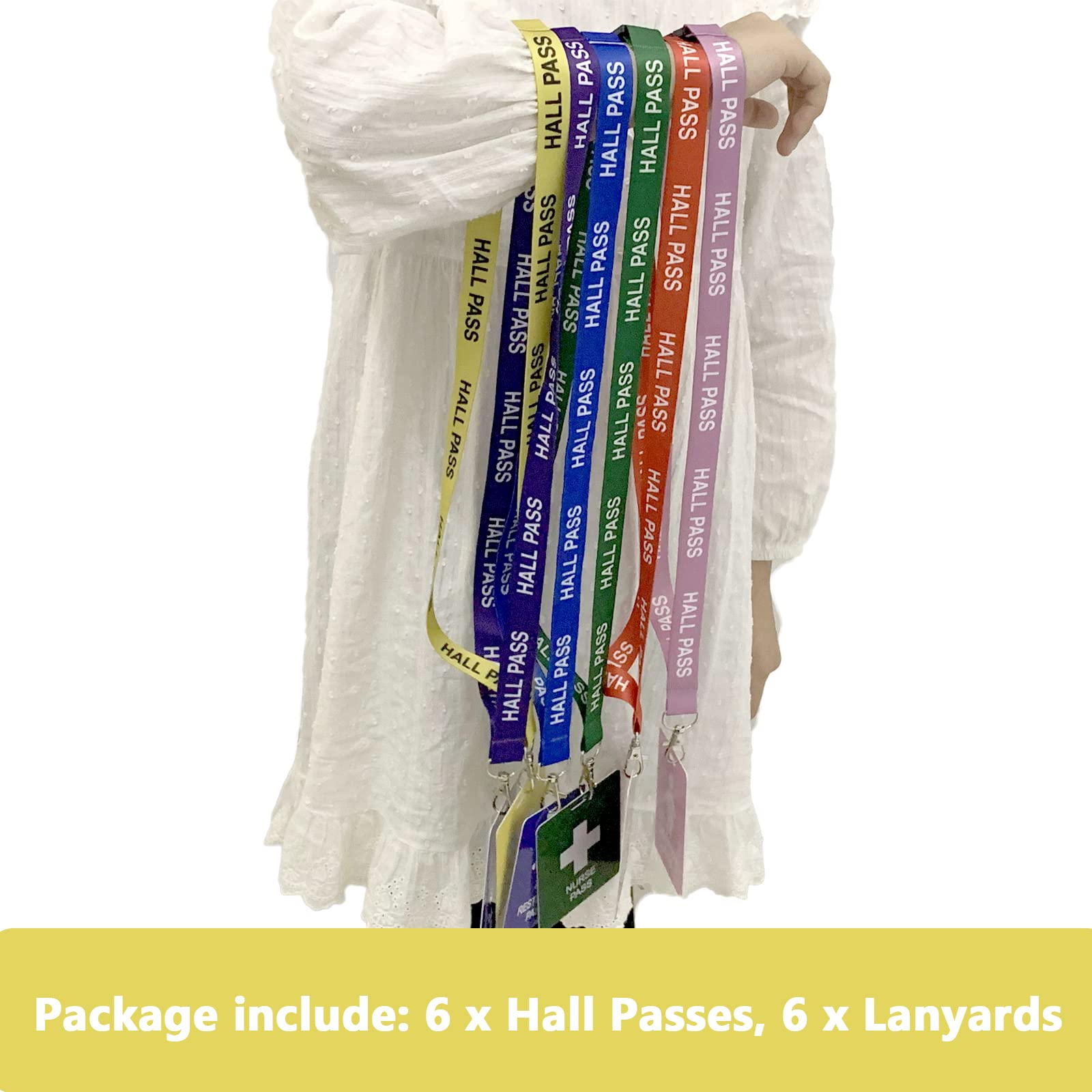 Hall Passes Hall Pass Lanyards With Large Card Passes Unbreakable ...