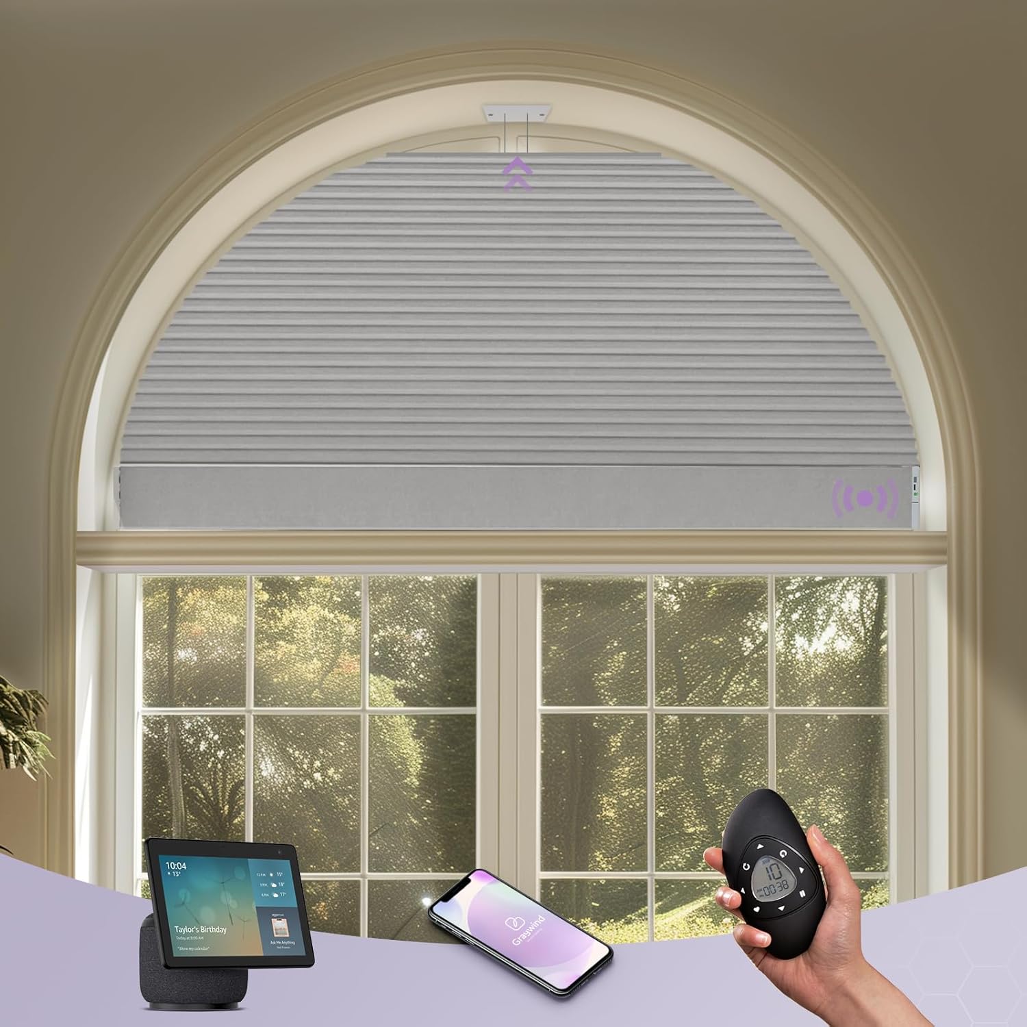 Amazon.com: Graywind Smart Arched Blinds Compatible with Alexa Google Motorized Perfect Arch ...