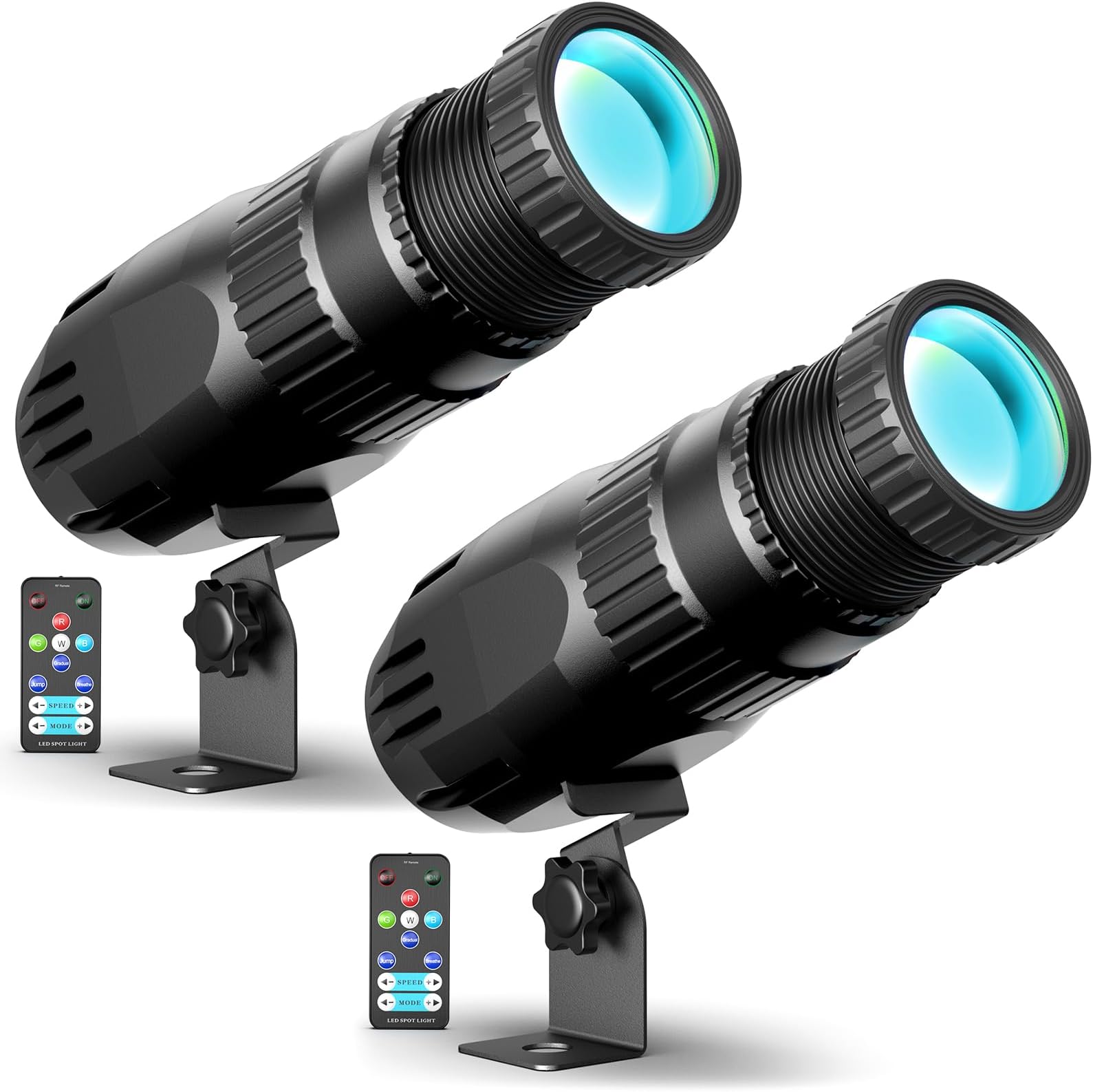 Amazon.com: 4 Pack 20W Pinspot Light with Remote,RGBWYP+Cyan LED Beam ...