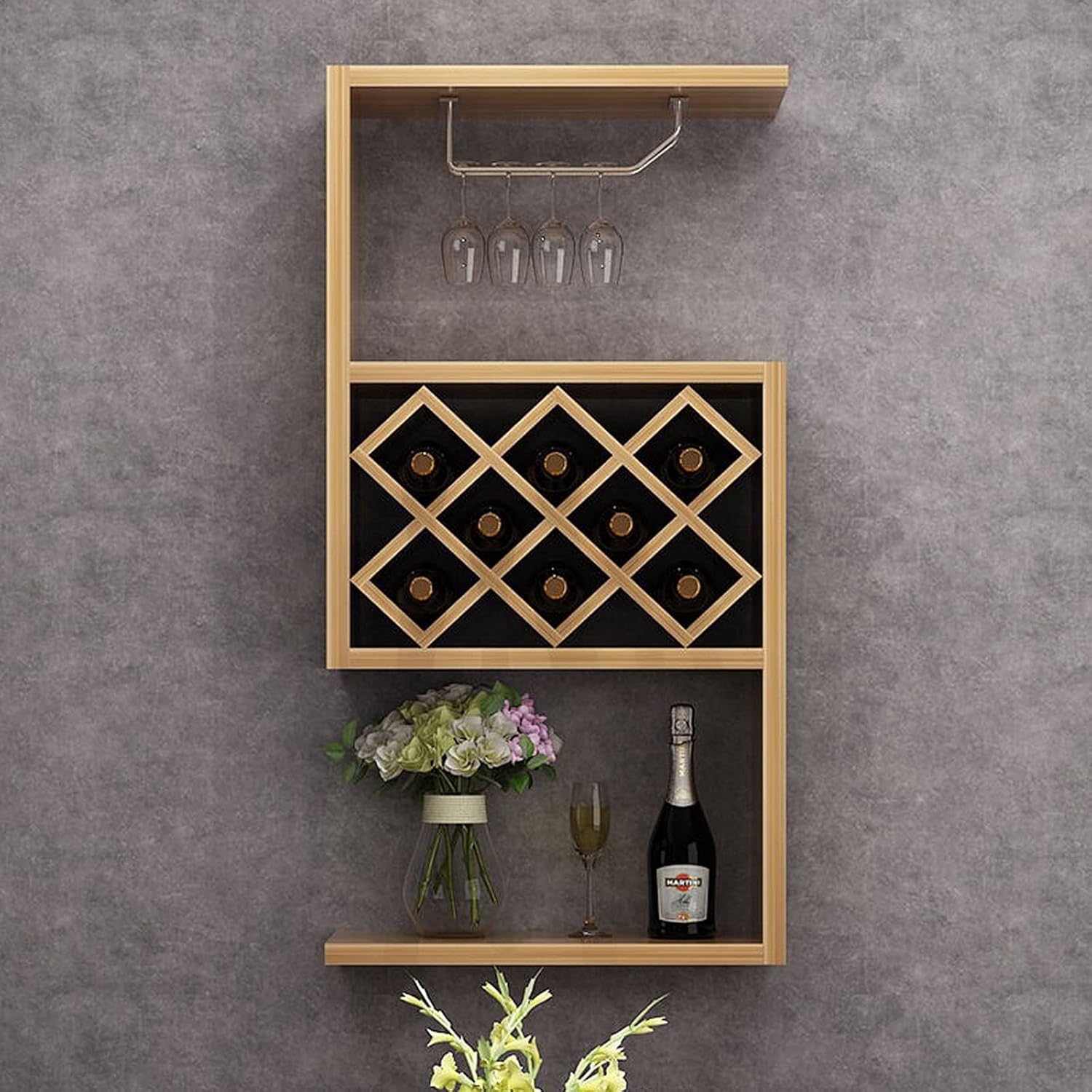 Amazon.com: Wine Rack, Loft Wooden Wine Racks Wine Cabinet, Wall ...