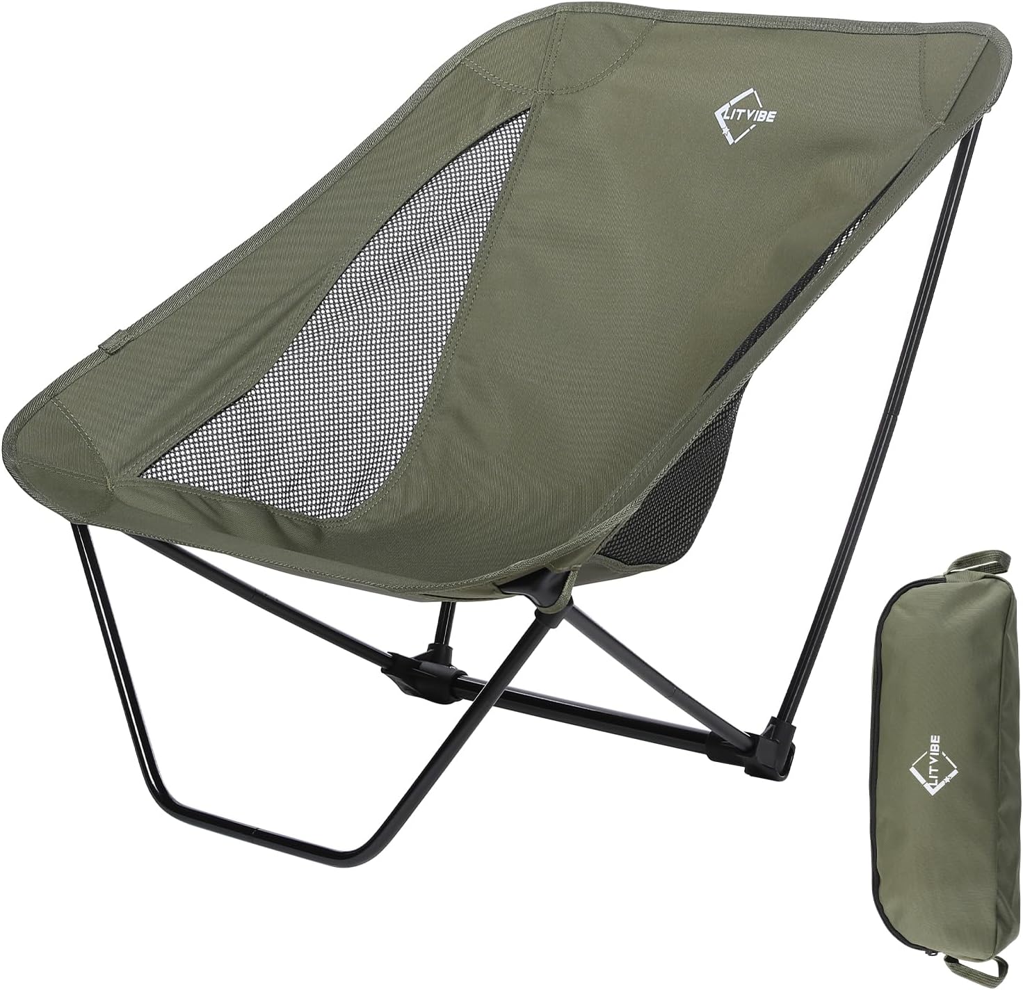 Amazon.com: LITVIBE Compact Camping Chair - Portable Folding ...