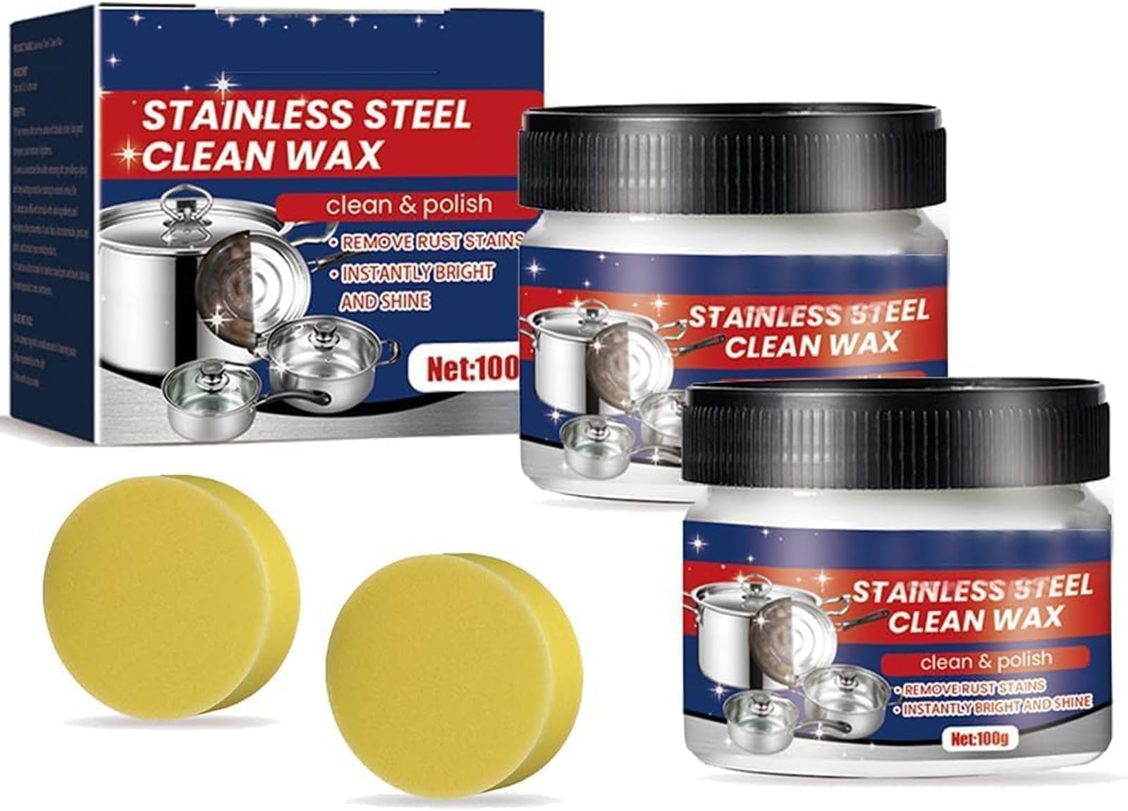 Amazon.com: 2 Pcs Stainless Steel Clean Wax,Magical Nano-Technology ...