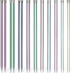 Aeelike Knitting Needles Set Beginners, 35cm Aluminium Coloured ...