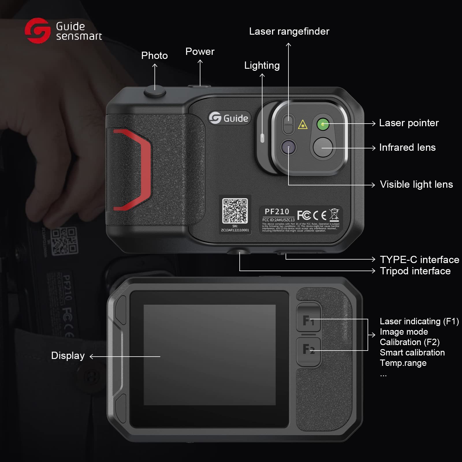 Snapklik.com : Guide Sensmart Thermal Imaging Camera, 256 X 192 IR Resolution PF210 Pocket ...