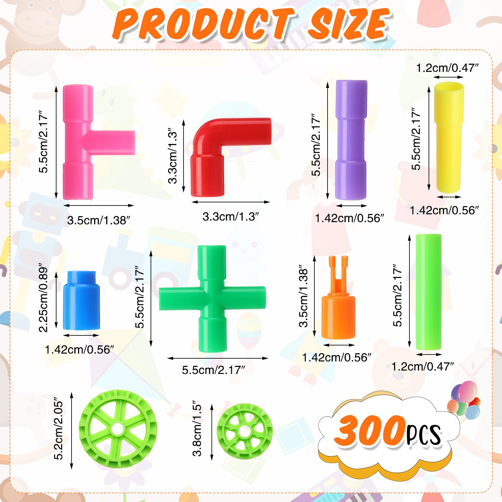 Snapklik.com : 300 Pcs Tubular Pipes Building Blocks For Kids Over 6 ...