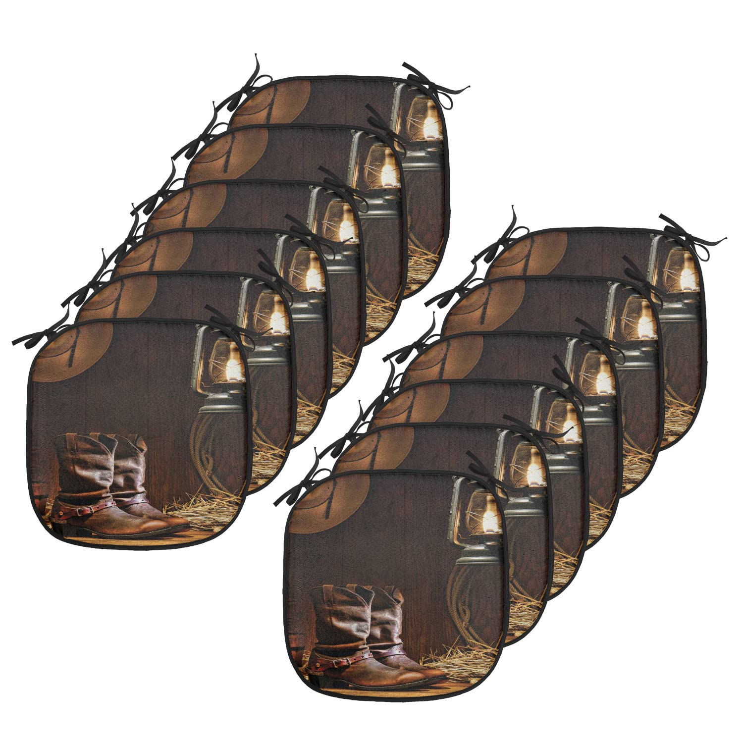Snapklik.com : Western Chair Cushion Pads Set 12, Traditional Leather ...