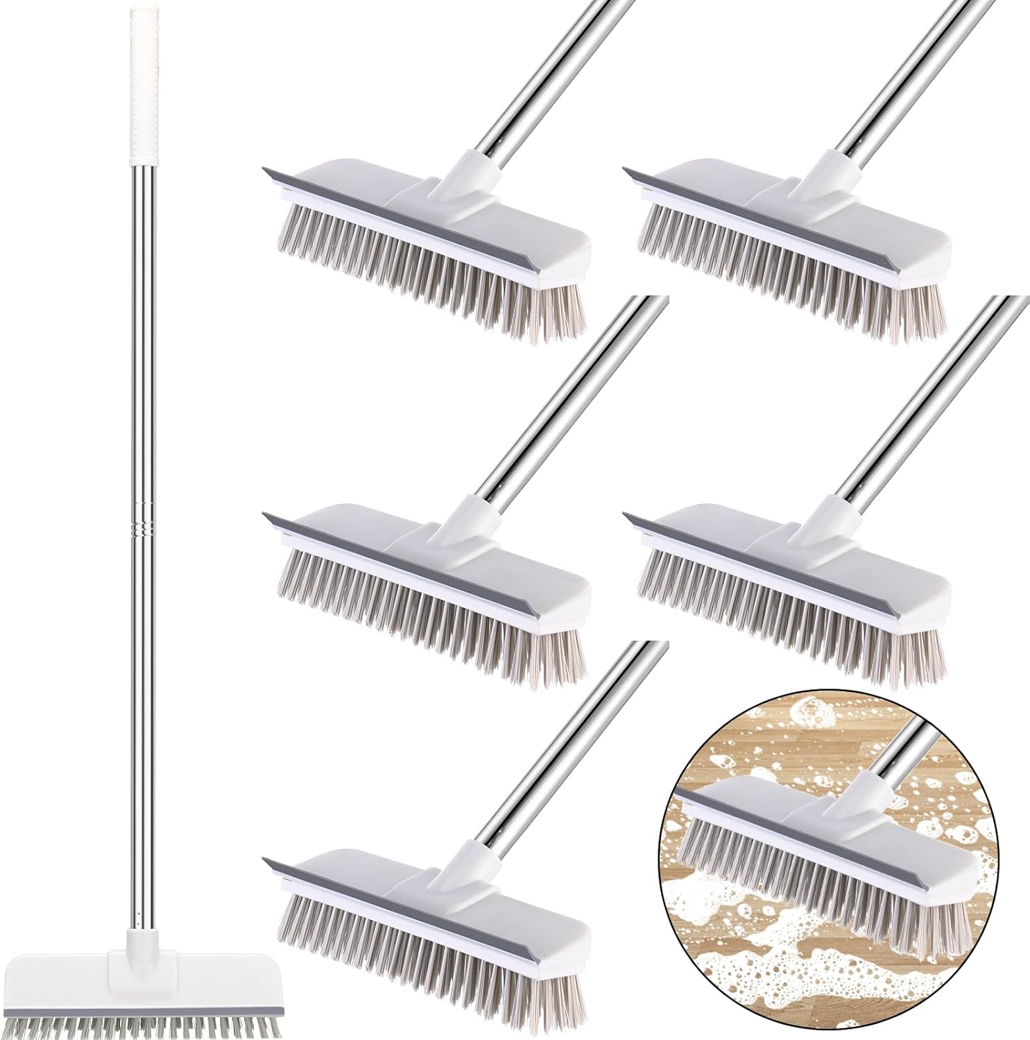 Amazon.com: Dandat 6 Pack Deck Brush Floor Scrub Brush with Long Handle ...