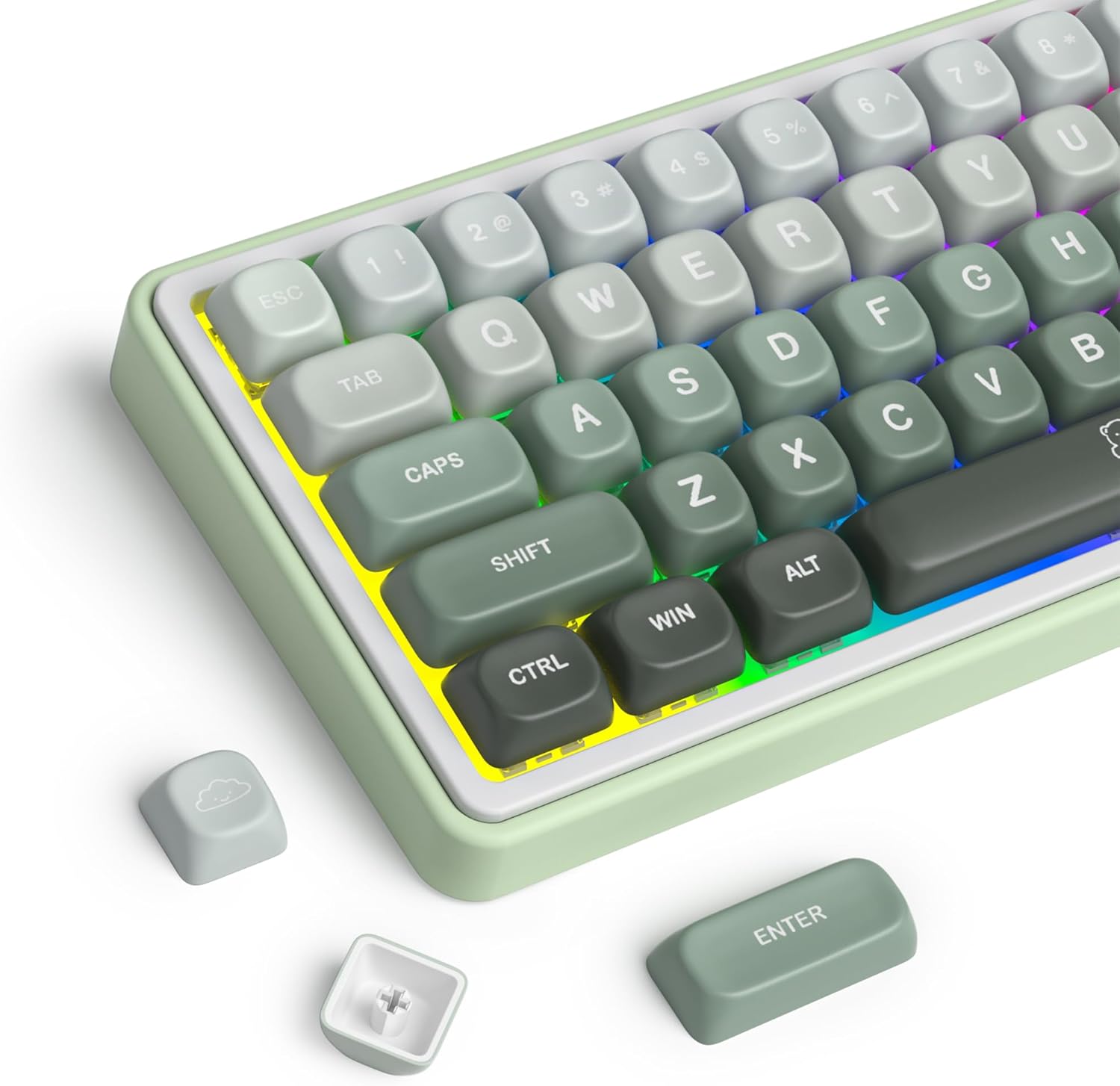 Amazon.com: Guffercty kred 132 Keys MOA Profile Cute Keycaps, Keyboard ...