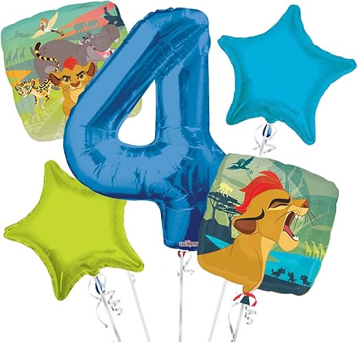 Amazon.com: Lion Guard Balloon Bouquet 4th Birthday 5 pcs - Party ...