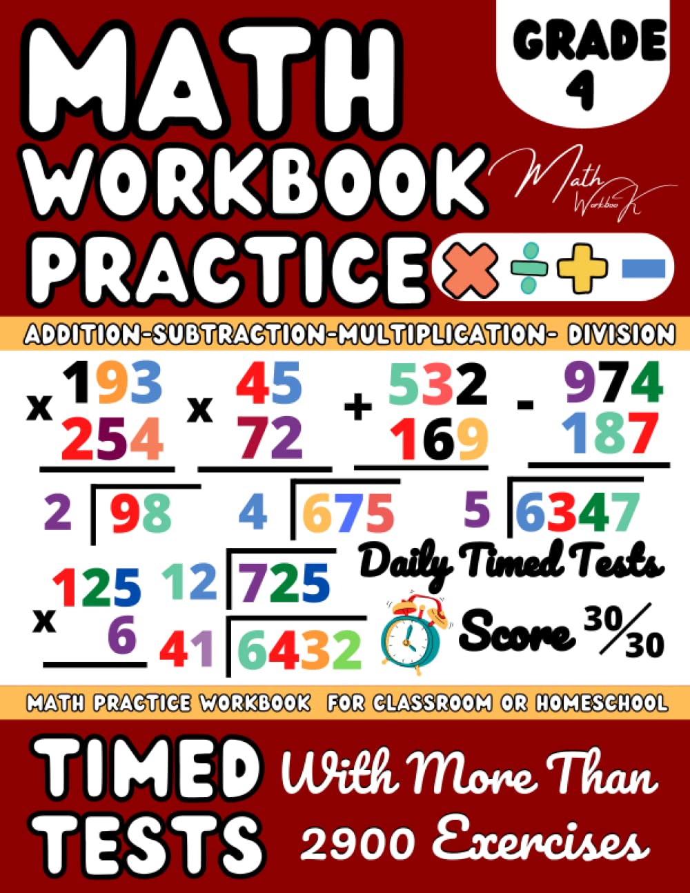 Math Practice Workbook for 4th Grade Addition, Subtraction ...