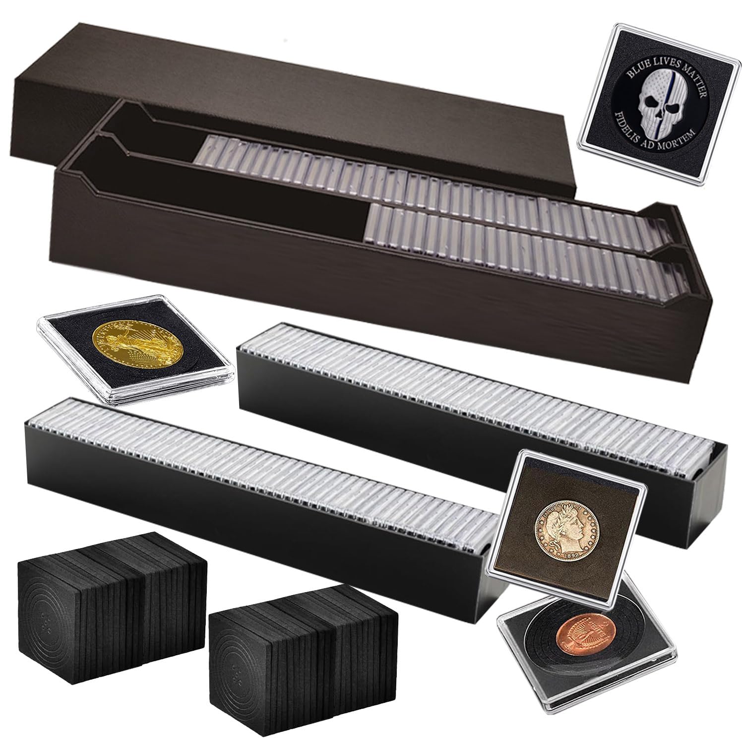 Amazon.com : XYZsundy Coin Capsule Coin Snap Holder 2 x 2 Inch Half ...