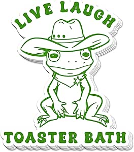 Amazon.com: Meme Frog Sticker Live Laugh Toaster Bath Die-Cut ...