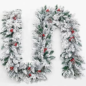 Amazon.com: Christmas Garland with Lights,Prelit Xmas Garlands with Timer, 9ft Lighted Xmas ...
