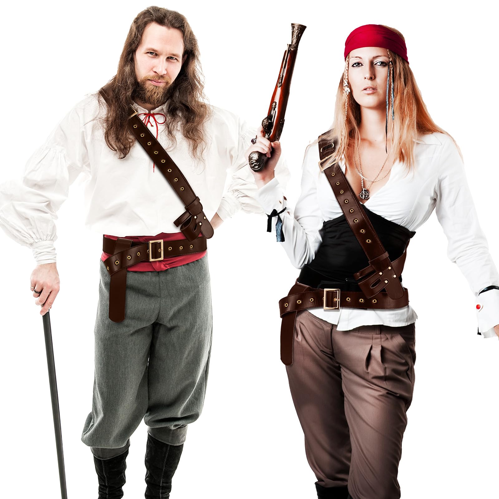 Snapklik.com : Jiuguva Pirate Bandolier Belt Viking Belt Halloween ...