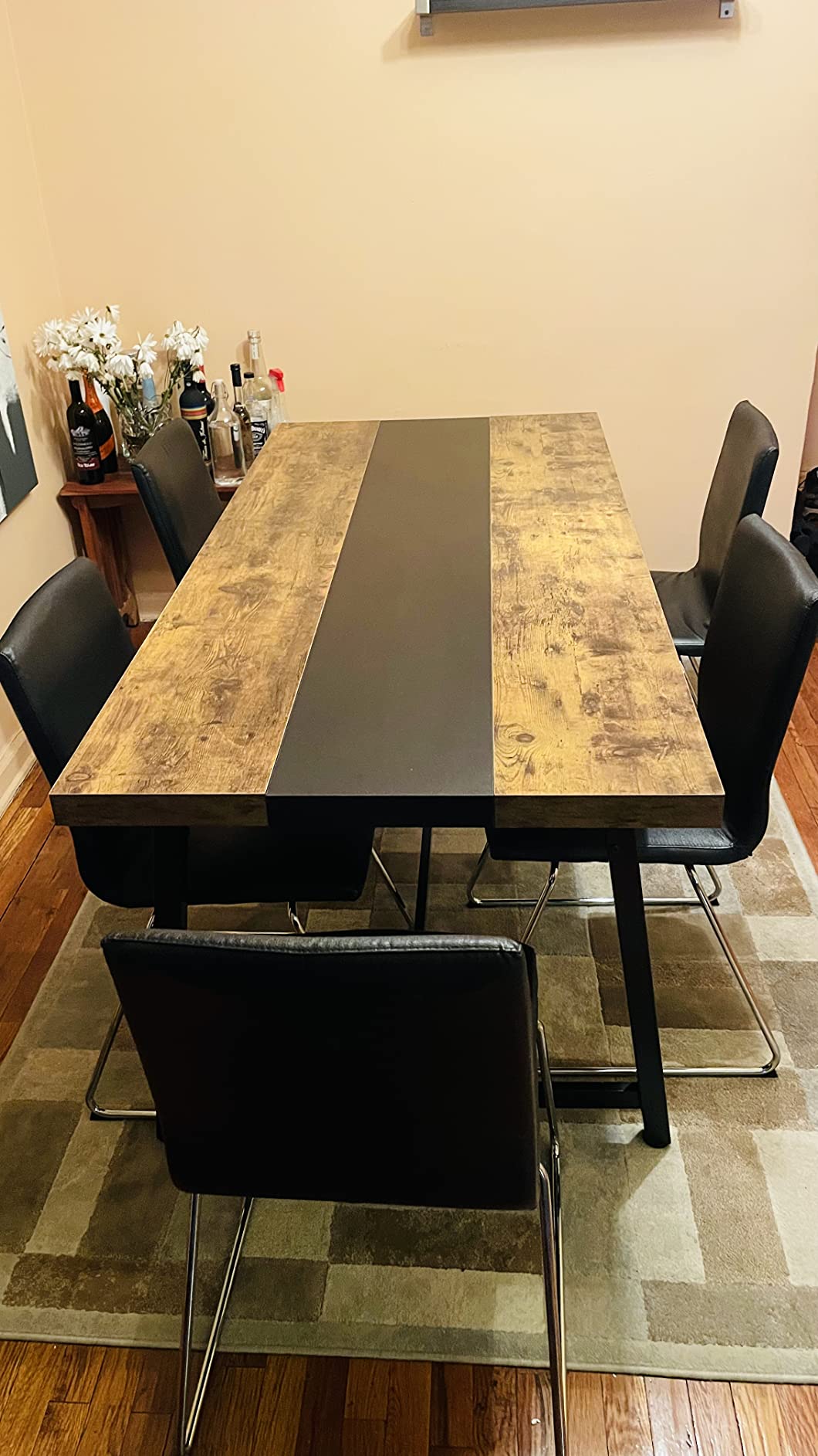 $42/mo - Finance Tribesigns Dining Table for 8 People, 70.87-inch Rectangular Wood Kitchen Table ...