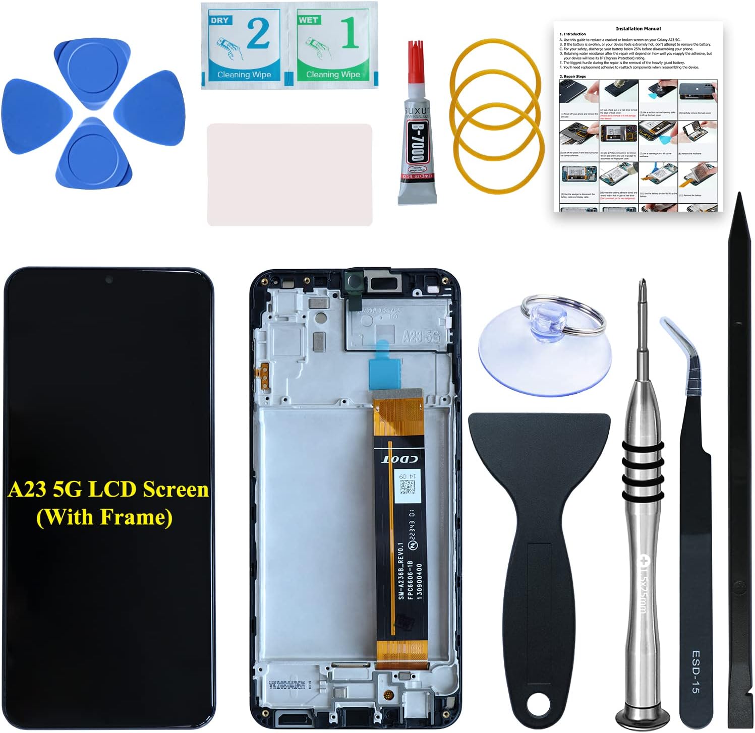 Amazon.com: Para Samsung Galaxy A23 Reemplazo de pantalla 6.6 pulgadas para Samsung A23 Pantalla ...