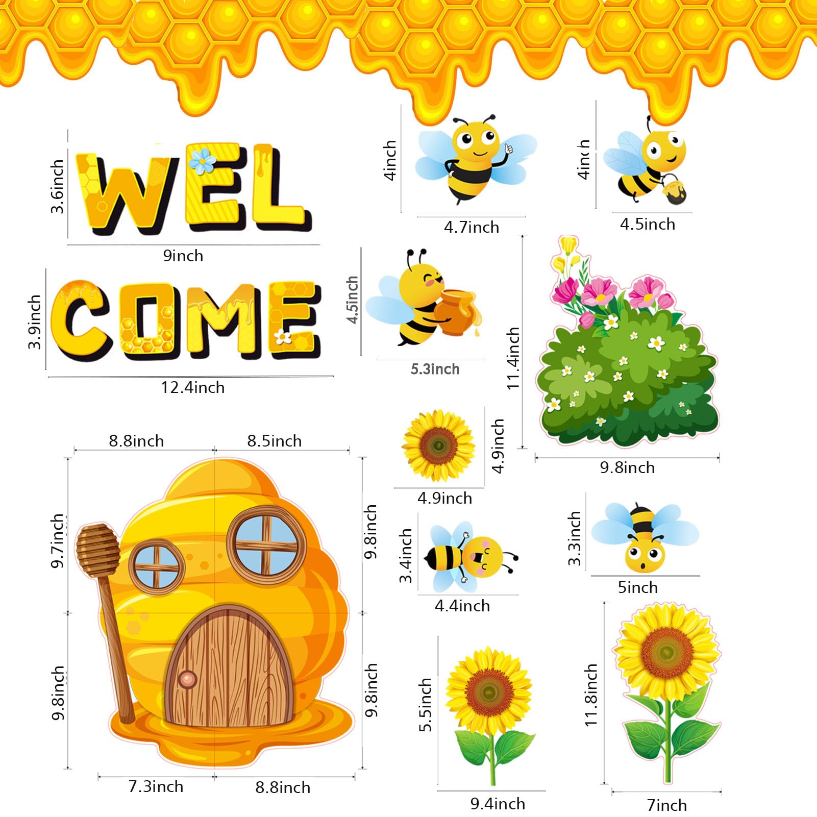 Snapklik.com : 35 Pieces Bee Theme Classroom Decorations - Bee Hive ...