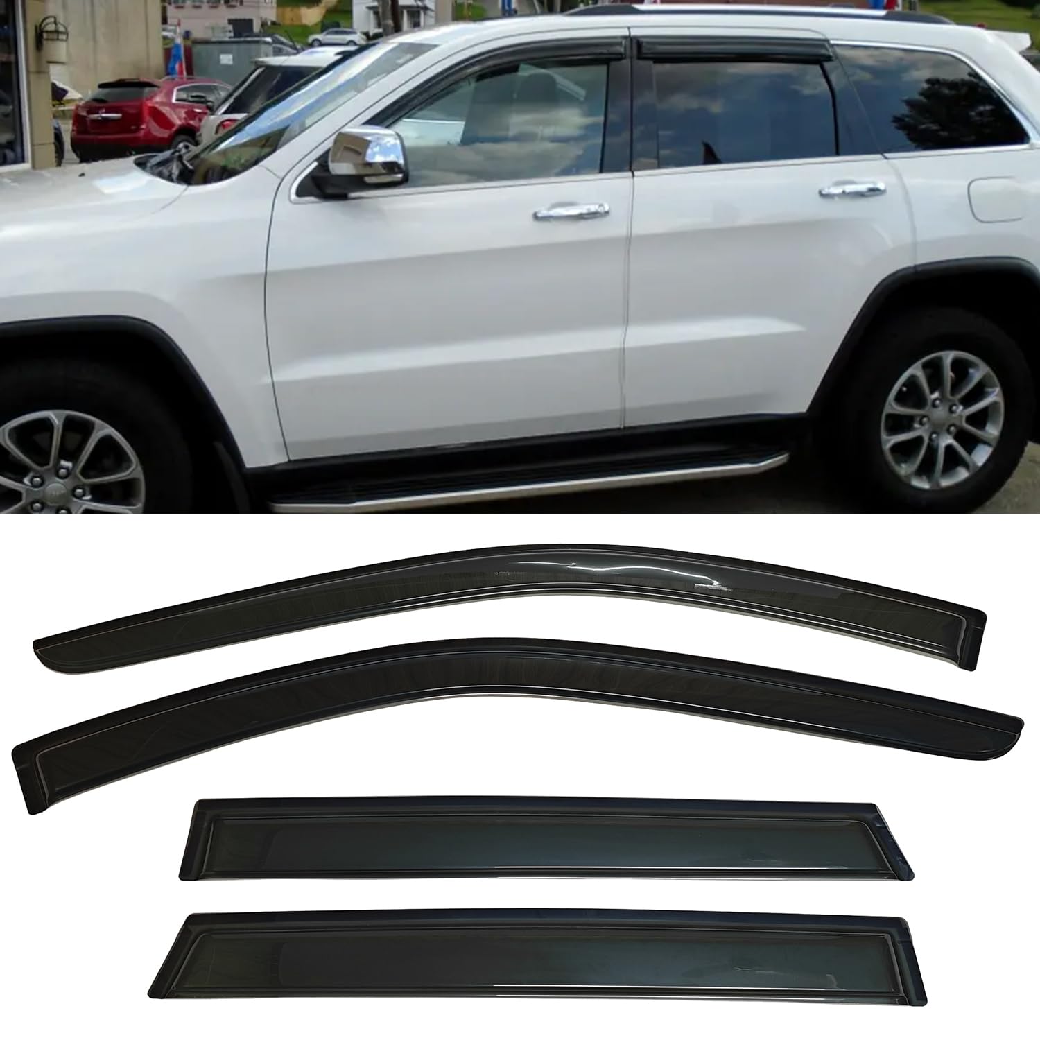Amazon.com: Smoke Tinted Window Sun Rain Visor Vent Guard Deflector ...