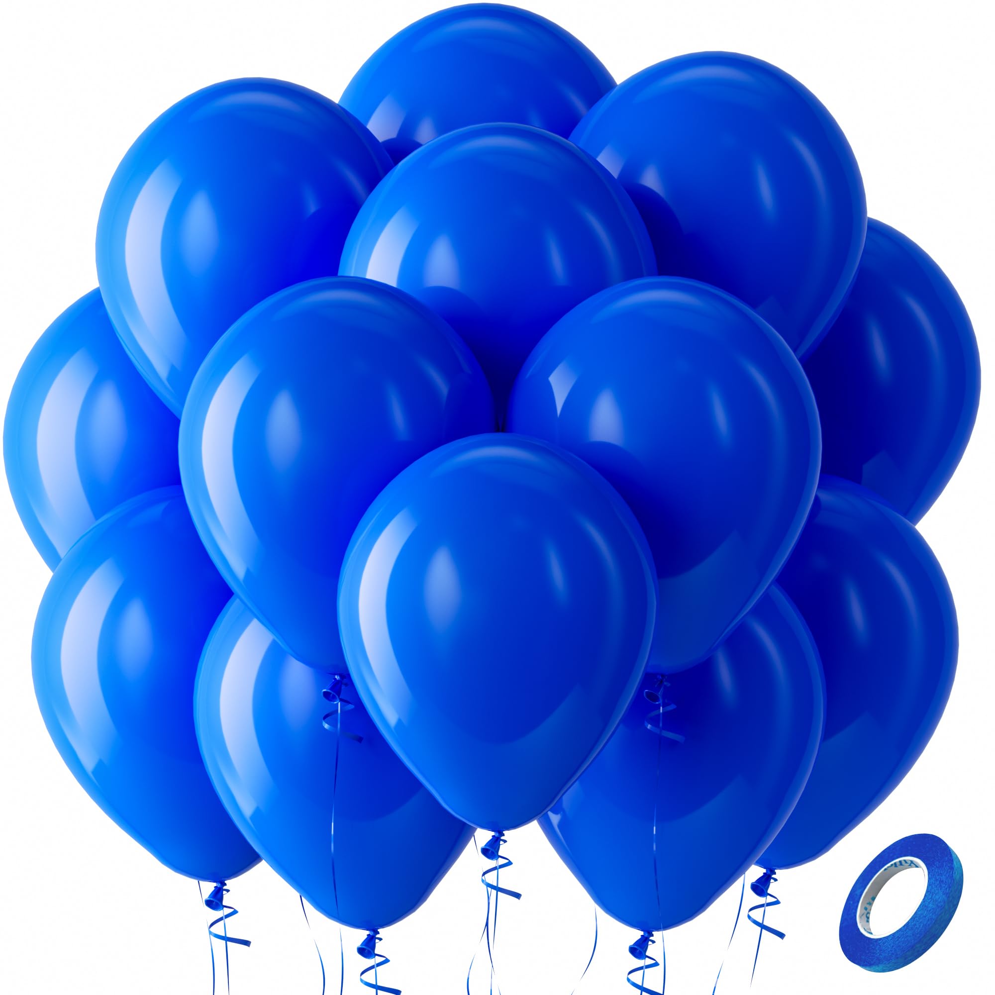 Amazon.com: Bezente Royal Blue Latex Party Balloons - 100 Pack 12 inch ...