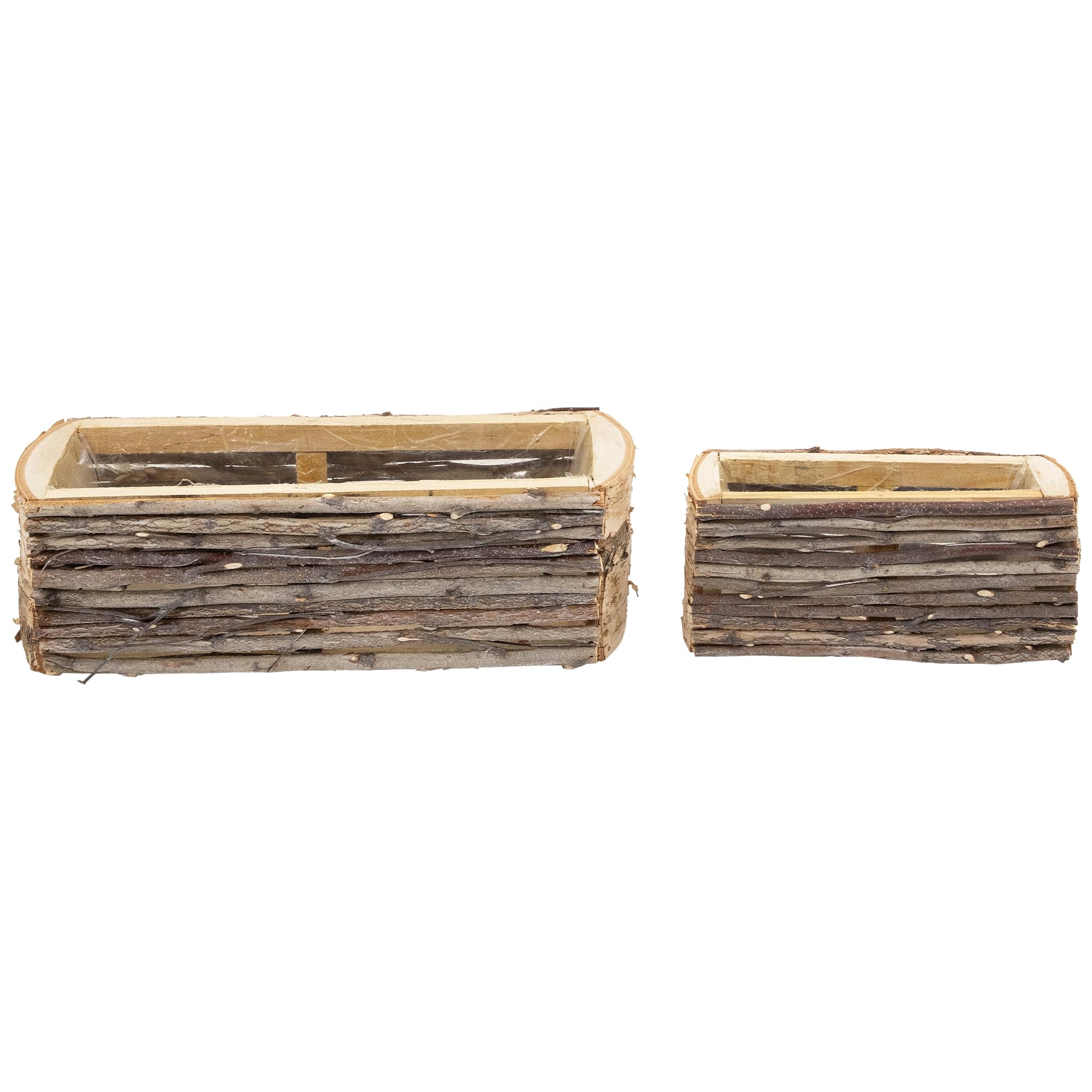 Amazon.com: Northlight Wooden Log and Twig Flower Box Planters - 11.75 ...