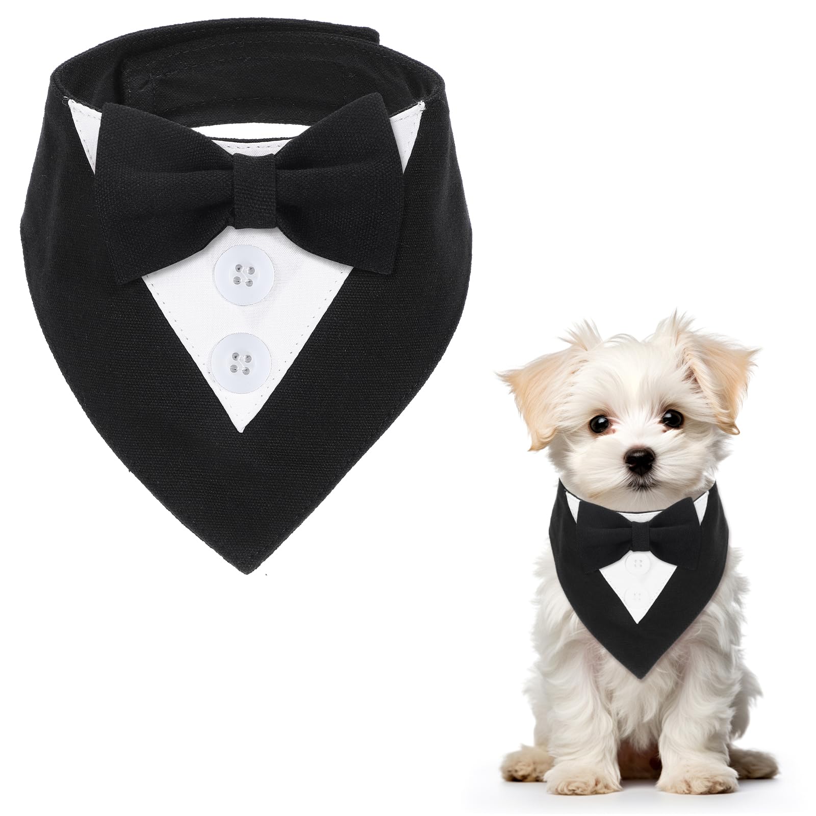 Amazon.com : Gjinxi Dog Tuxedo Wedding Dog Bandana, Bow Tie Dog Tux ...
