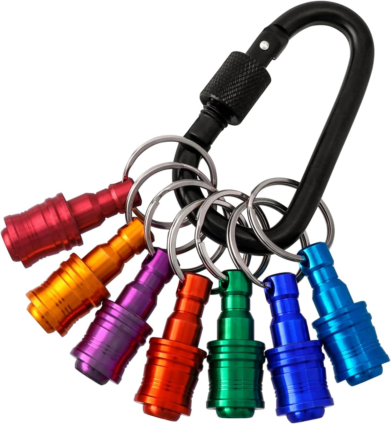 Mesee 7 Pieces Bit Holder Keychain for 1/4 inch Hex Shank Screwdriver ...