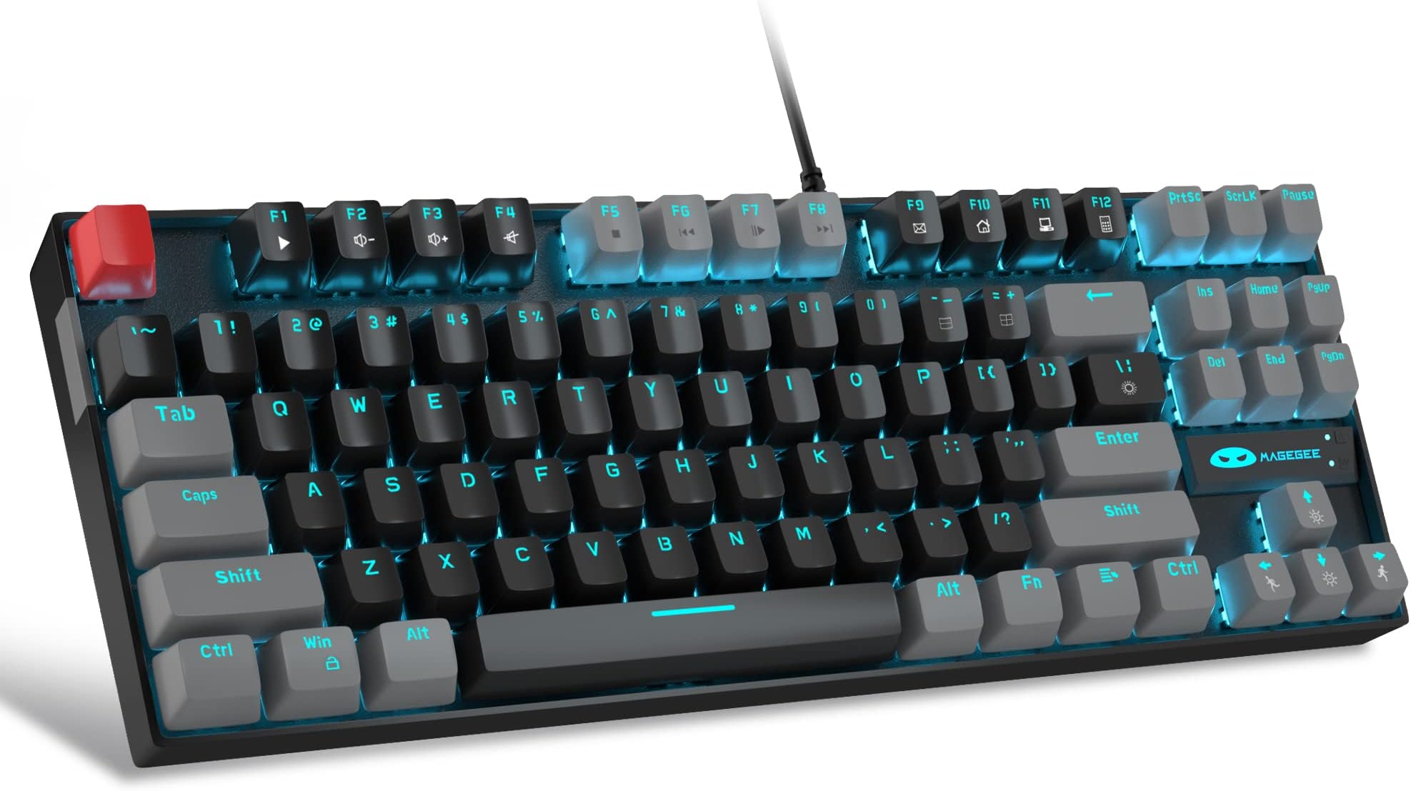 MageGee MK-Box Tragbare 60 % mechanische Gaming-Tastatur, blaue LED ...