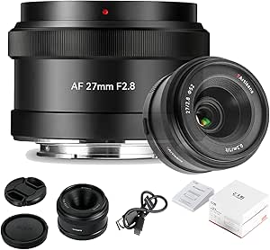 7artisans AF 27 mm F2.8 Autofocus Lens, Wide Angle APS-C Fascinating Autofocus Camera Lens for ...