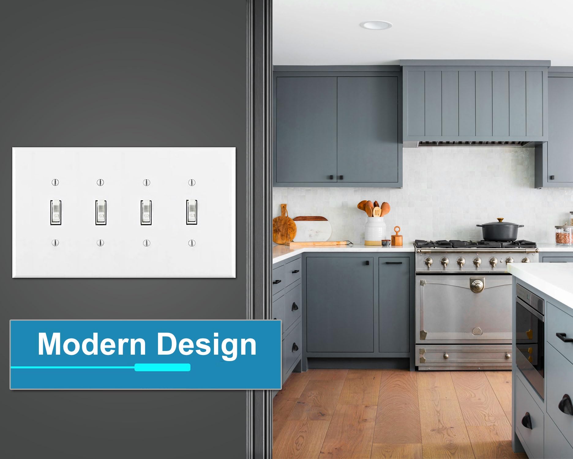 Four Gang Oversized Switch Cover 1 Outlet Oversized Keystone Wall