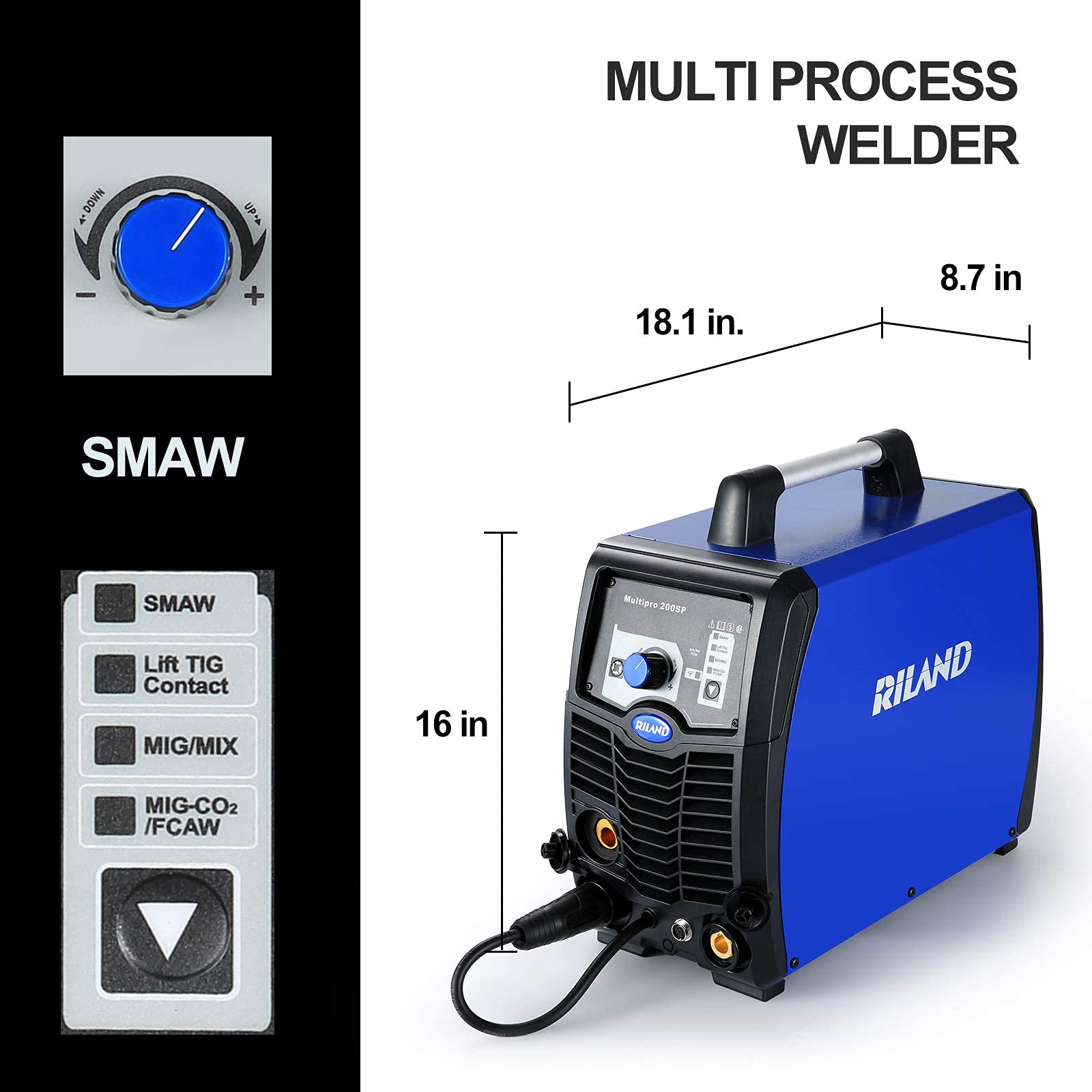 RILAND 200-Amp Multiprocess MIG welder Multi Process Welder,110/220V ...