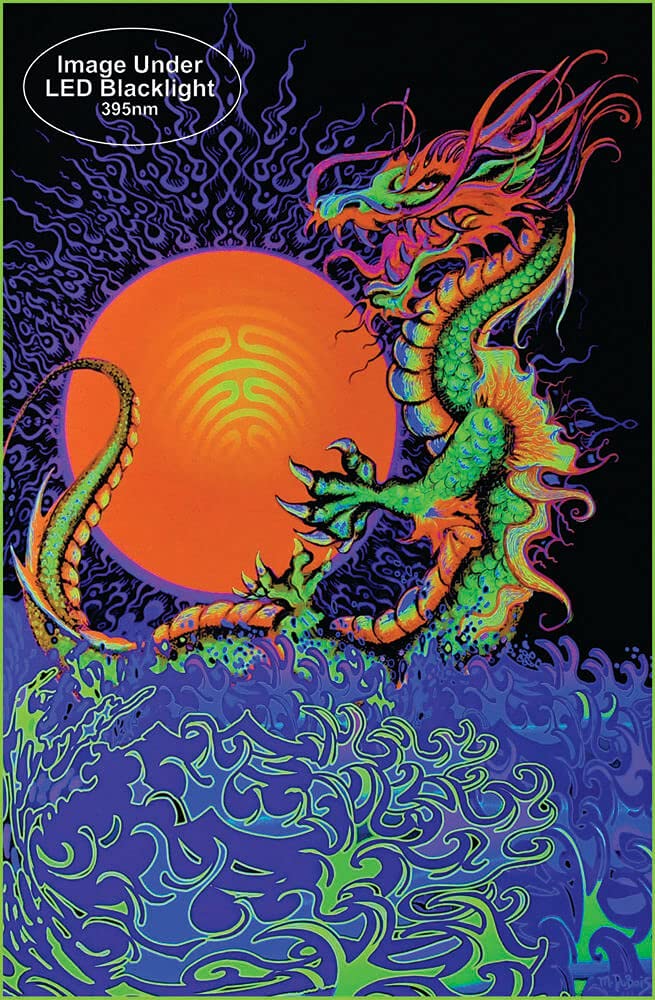 Black Light Dragon Posters