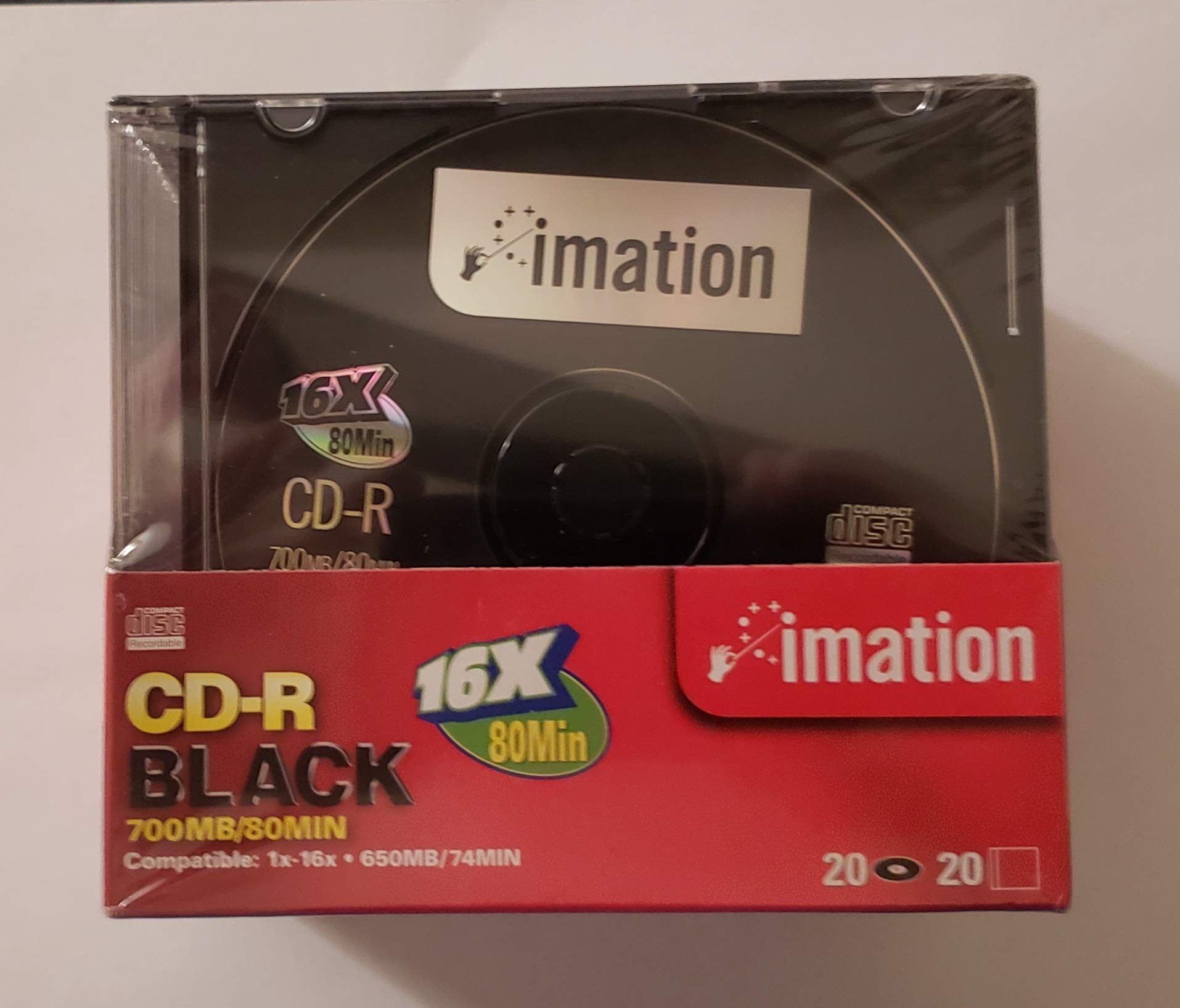 Snapklik.com : Imation 20-Pack CDR Media 16x Black