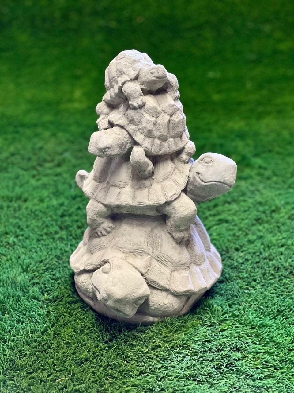 Amazon.com: Concrete Zen Garden Figurine Detailed Three Resting Turtles ...