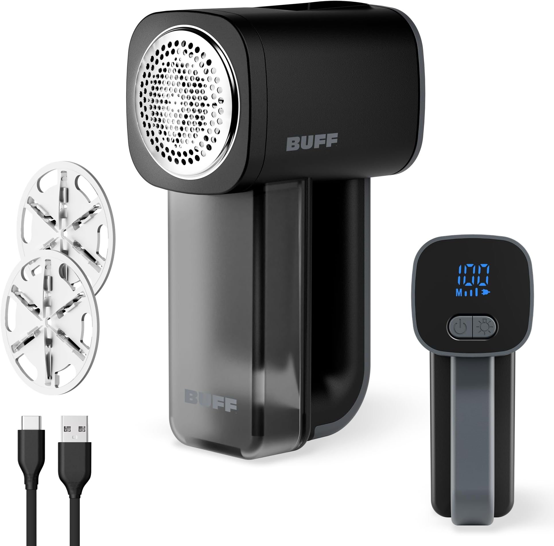 Amazon.com: BUFF Fabric Shaver + Lint Remover, Sweater Defuzzer with 3 ...