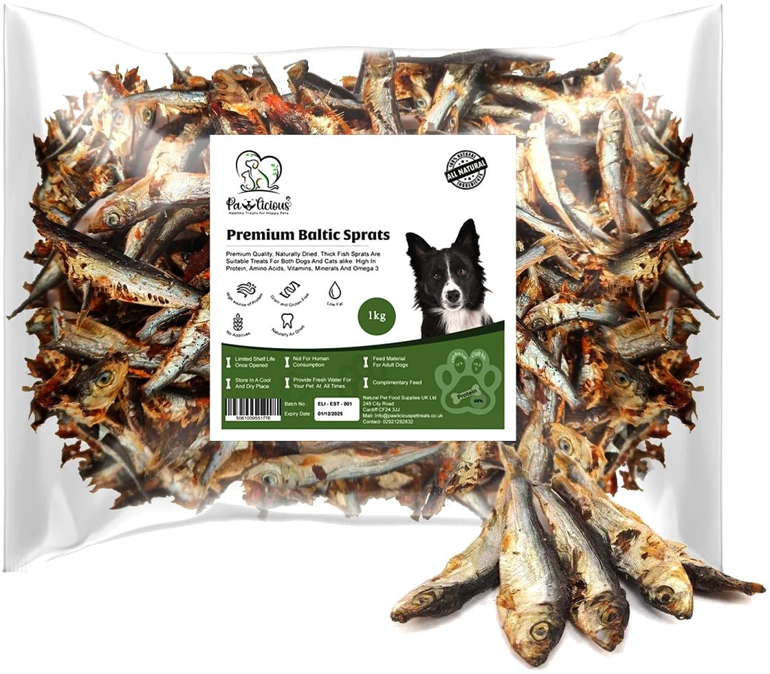 Pawlicious Premium Baltic Sprats Dog Treats & Cat Snacks 1Kg 100% ...