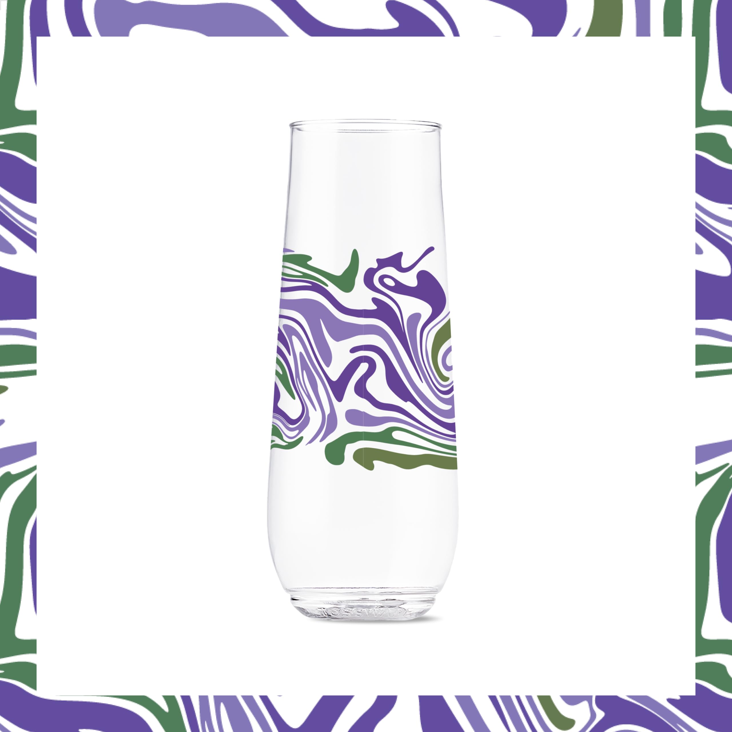 Snapklik.com : POP 9oz Flute Liquid Marble Series, SET OF 6, Premium Quality, Recyclable ...