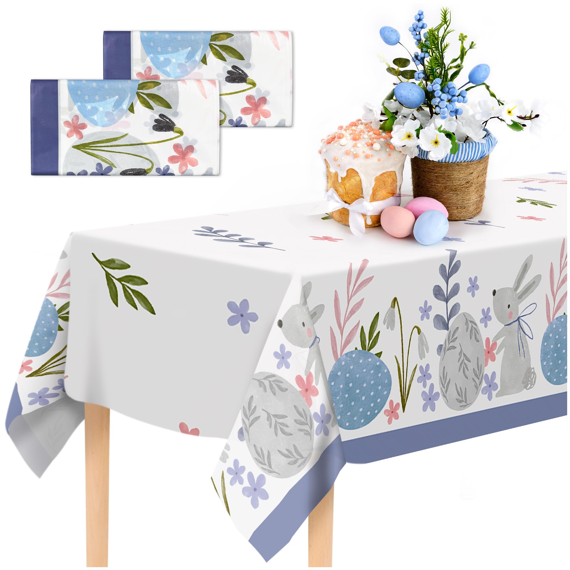 Amazon.com: Confettiville Easter Tablecloth, 2-Pack Disposable Easter ...